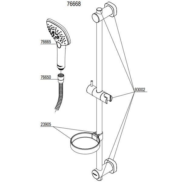 Damixa Pine Flex Shower Set Chrome 7666800 Spare Parts